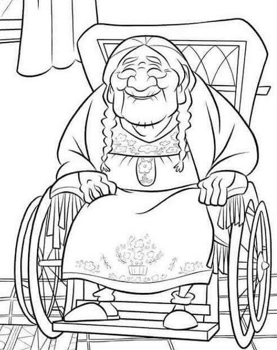 Kolorowanka do Druku: Uśmiechnięta Babcia w Foteliku - Wallpaper ...