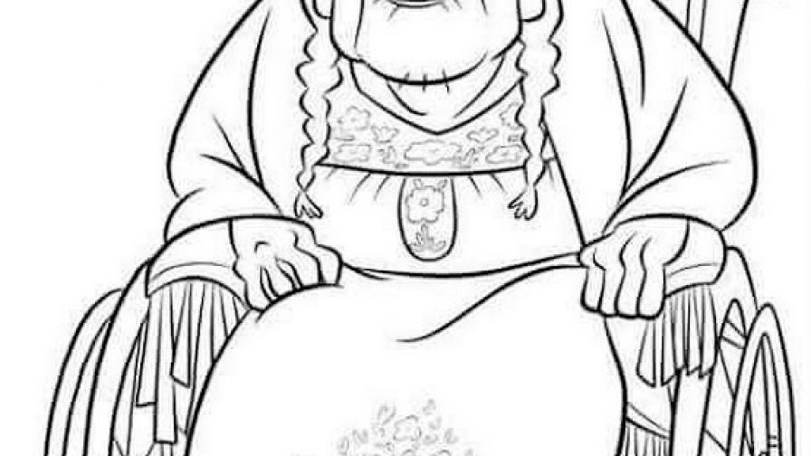 Kolorowanka do Druku: Uśmiechnięta Babcia w Foteliku - Wallpaper ...